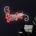 Music Notes on Stave Led Sign, Music Embroidery Neon Light, Music Flow ...