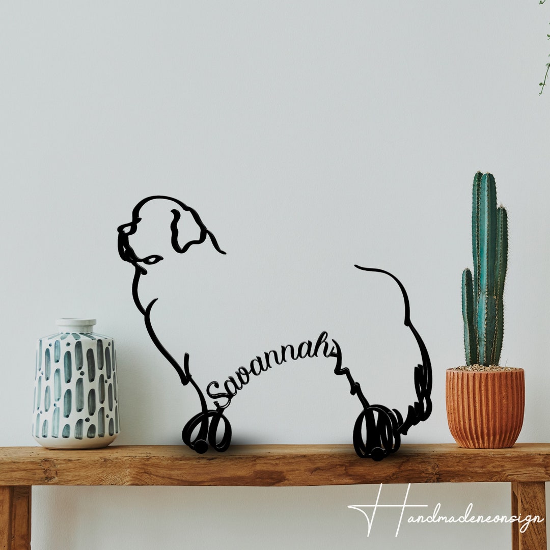 Custom Newfoundland Dog Metal Desk, Newfoundland Minimalist Metal Table ...