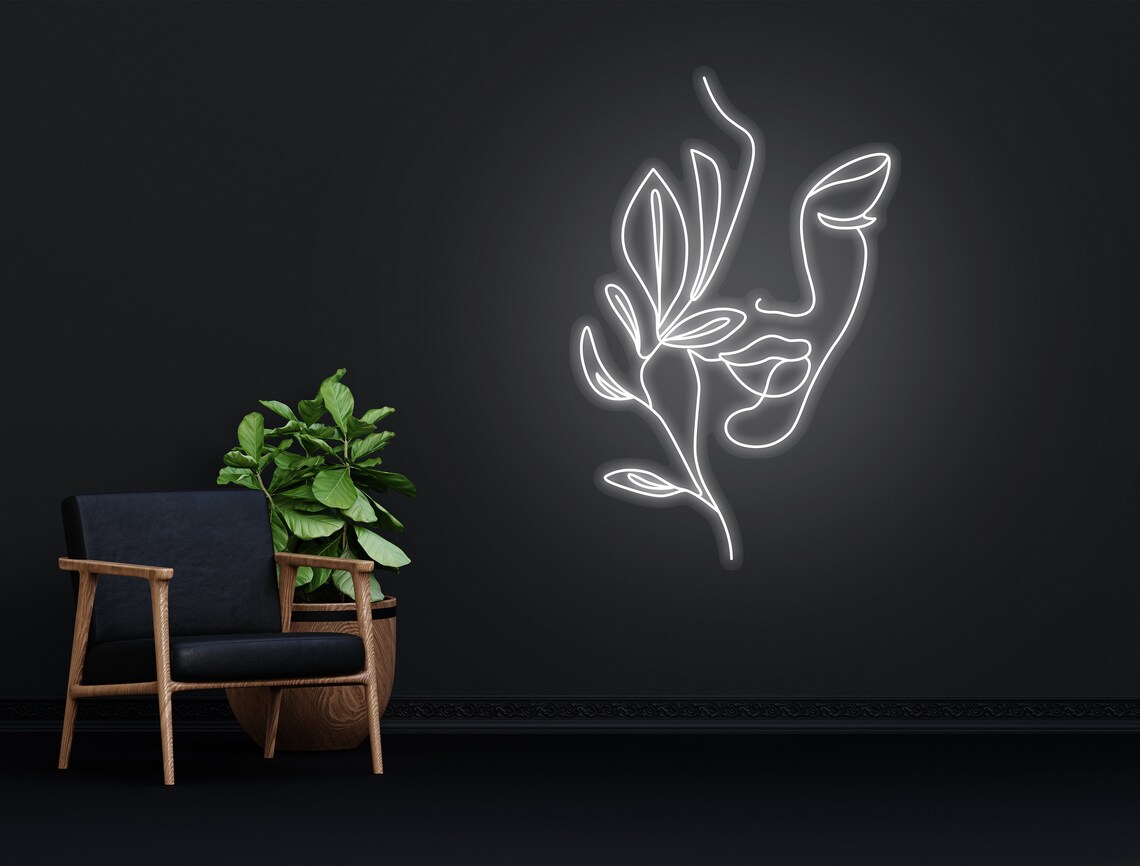 Abstract Woman Face Neon Sign Line Face Led Sign Custom Neon - Etsy