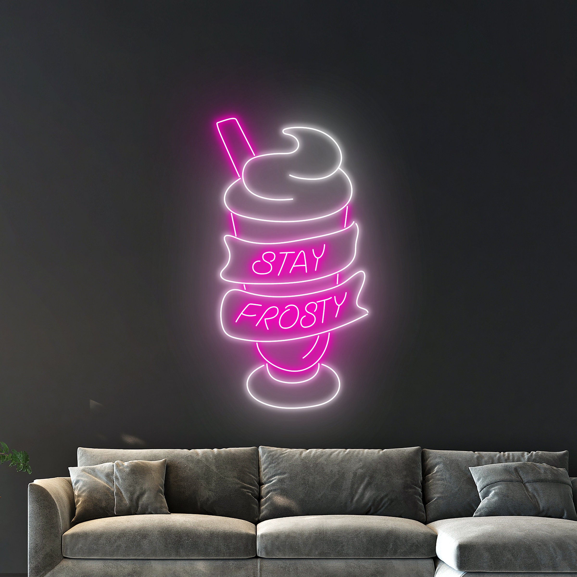 Stay Frosty Neon Led Sign, Frosty Neon Sign, Frosty Milkshake Neon ...