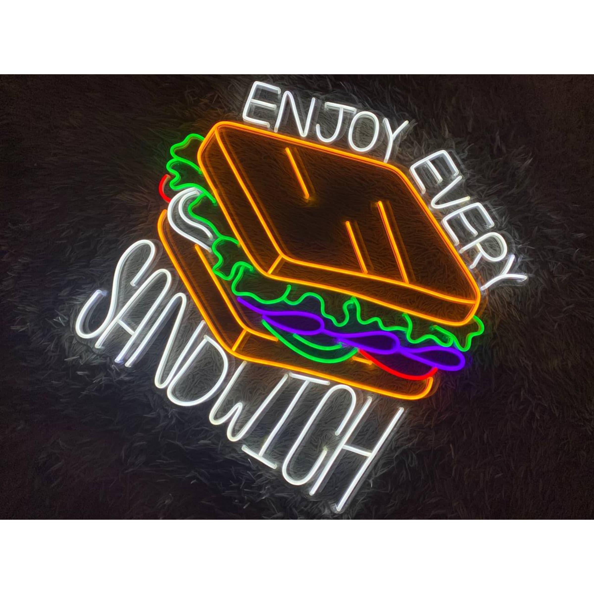Enjoy Every Sandwich Neon Sign, Sandwich Led Sign, Sandwich Led Light ...