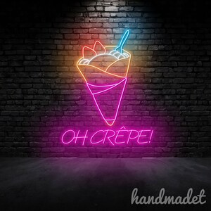 Oh Crepe Neon Sign, Crepe Led Sign, French Crepe Led Light, Crepe Neon ...