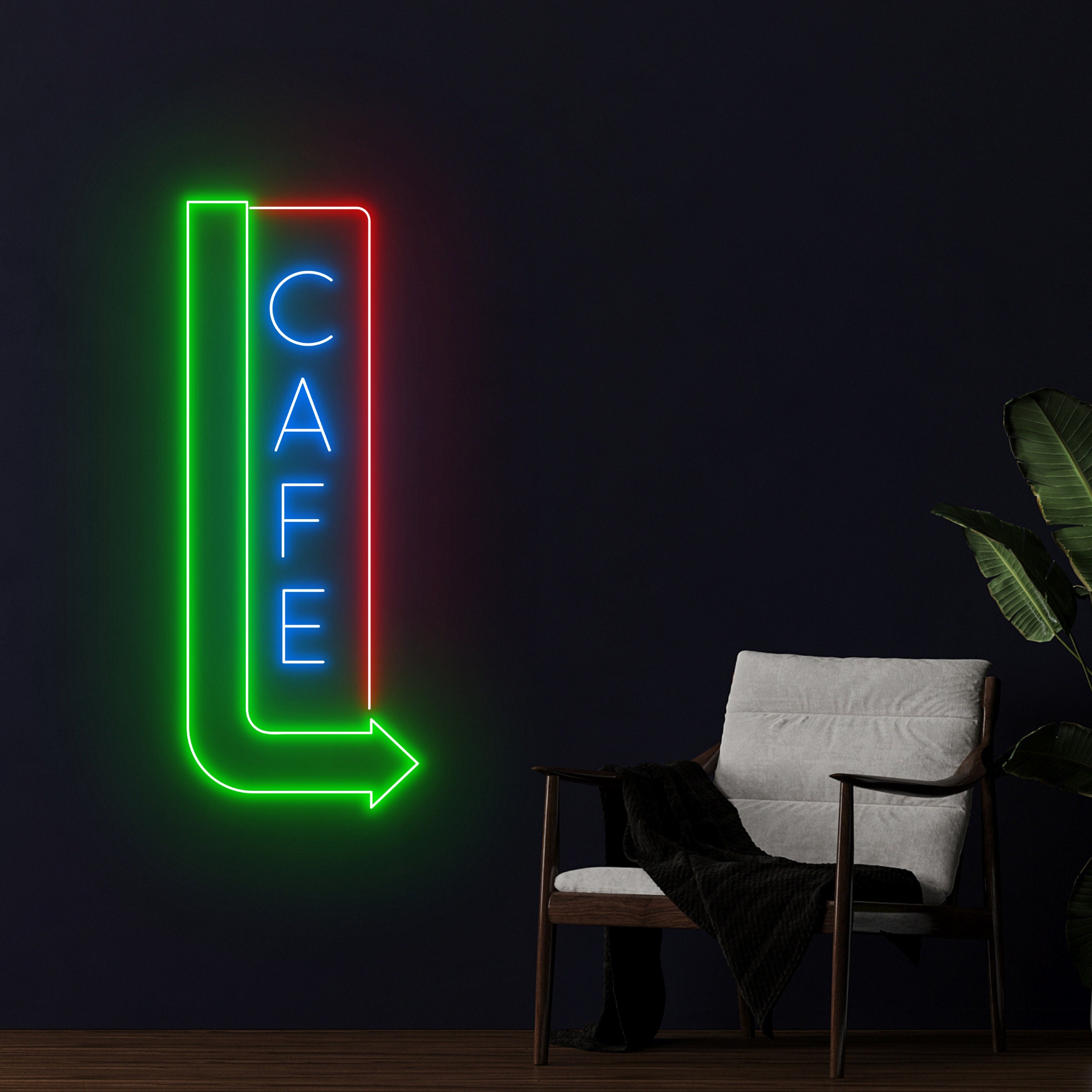 Cafe Led Neon Sign, Cafe Open Led Light Sign, Man Cave Neon Sign, Arrow ...