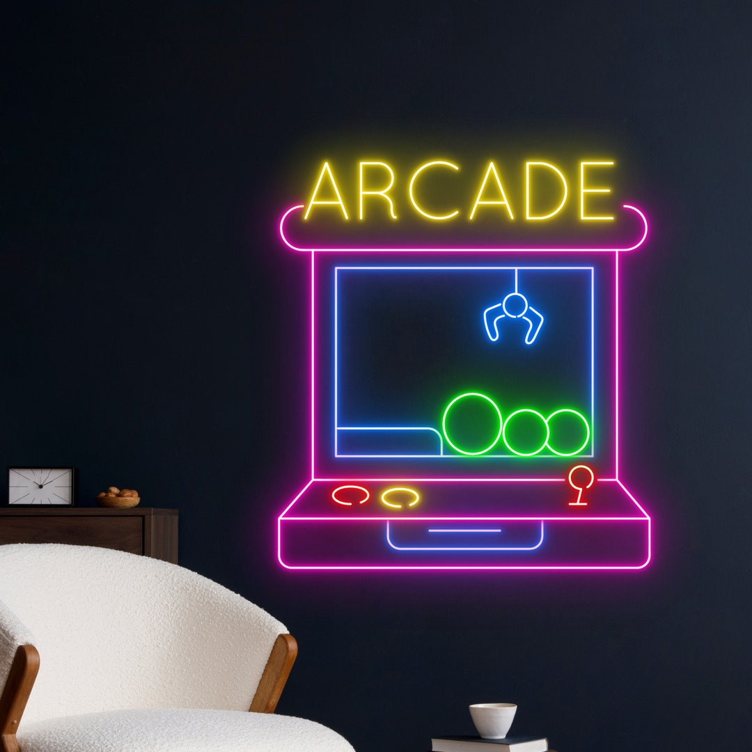 Arcade Machine Neon Sign, Game Machine Led Sign, Arcade Led Light ...
