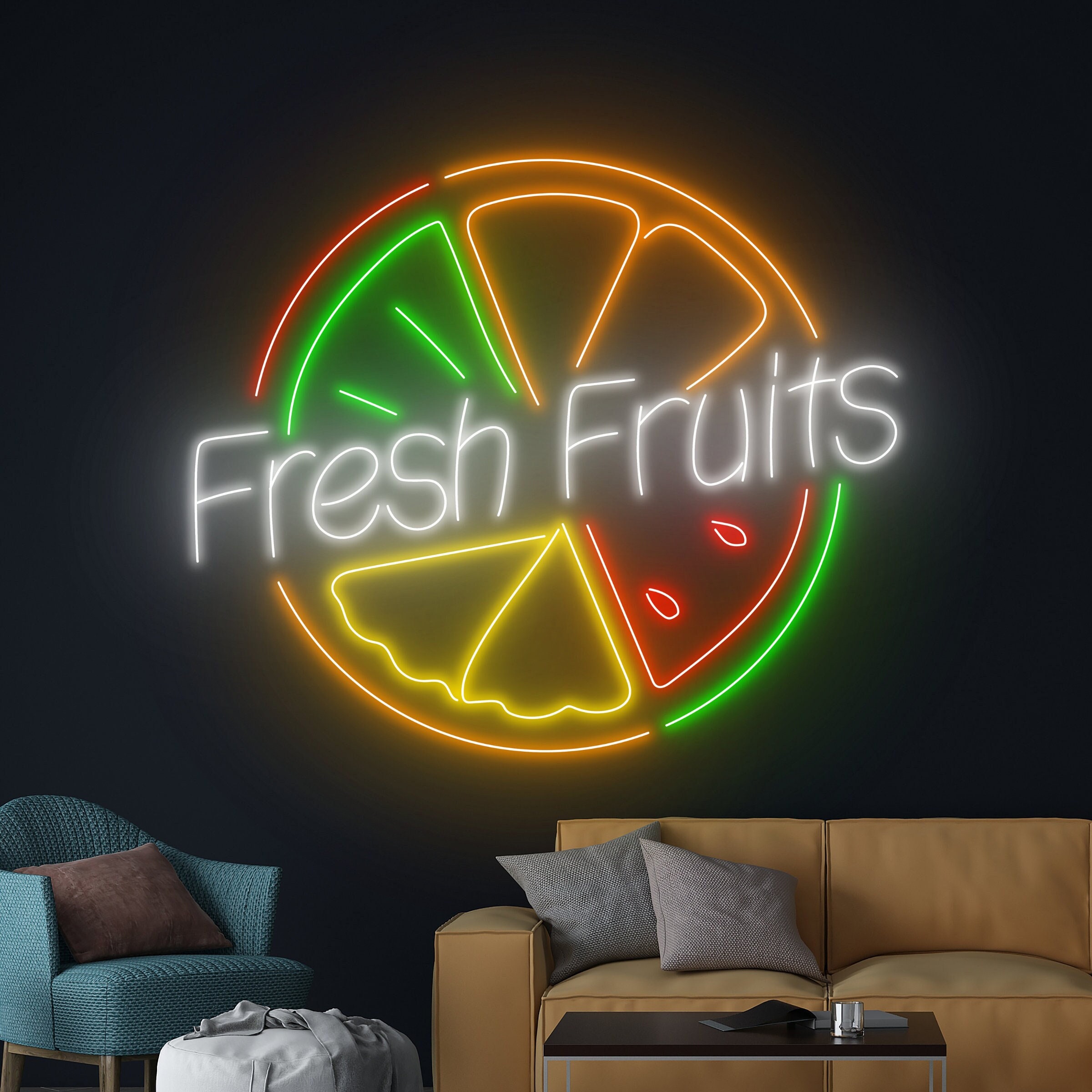Fresh Fruit Neon Sign, Fresh Fruit LED Sign, Fresh Fruit Neon Light ...