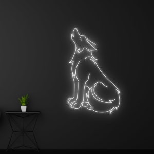 Wolf Howling Led Sign, Howling Wolf Led Light, Wolf Neon Light, Wolf ...