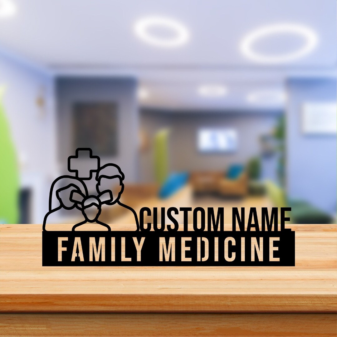 Custom Family Medicine Desk Name Plate, Medicine Metal Nameplate for ...