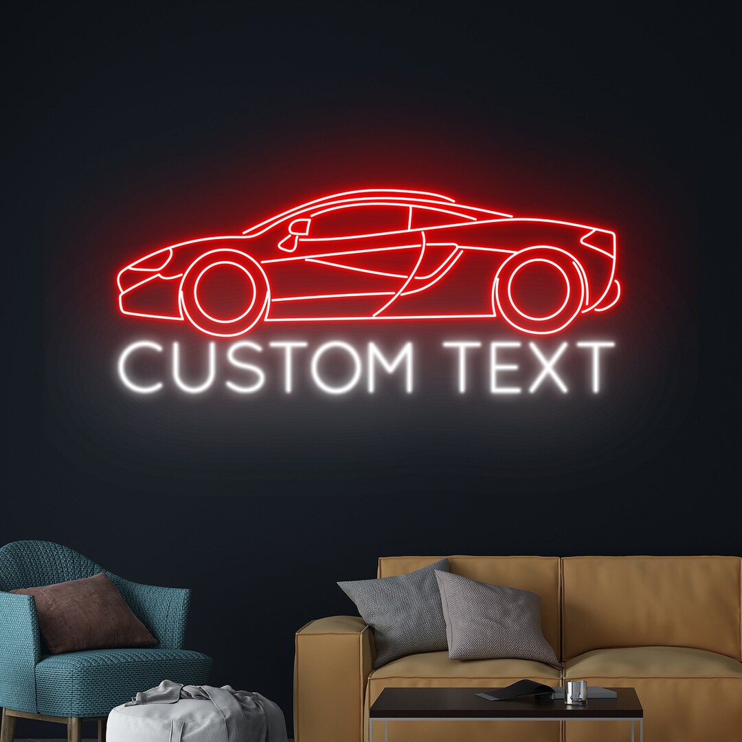 Custom Text Car Neon Sign Luxury Car Led Sign Sport Car Led - Etsy