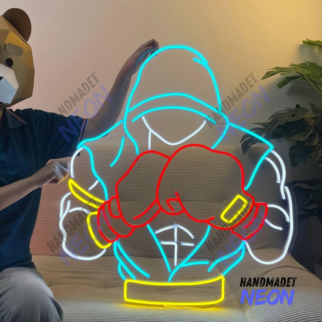 Man Boxer Neon Sign, Boxing Led Sign, Boxer Led Light, Boxer Neon Light ...