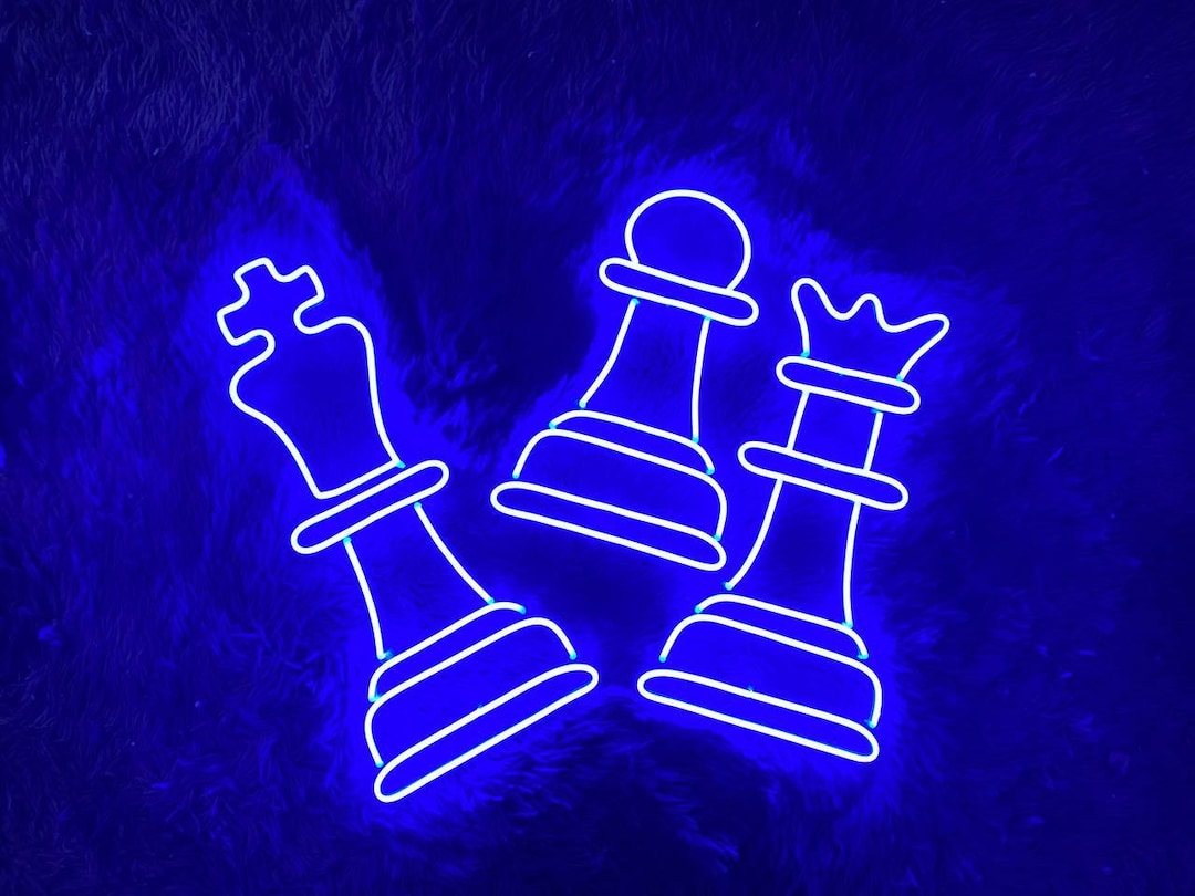 Chess Led Sign, Playing Chess Led Sign, Wall Decor, Bar Neon Sign ...