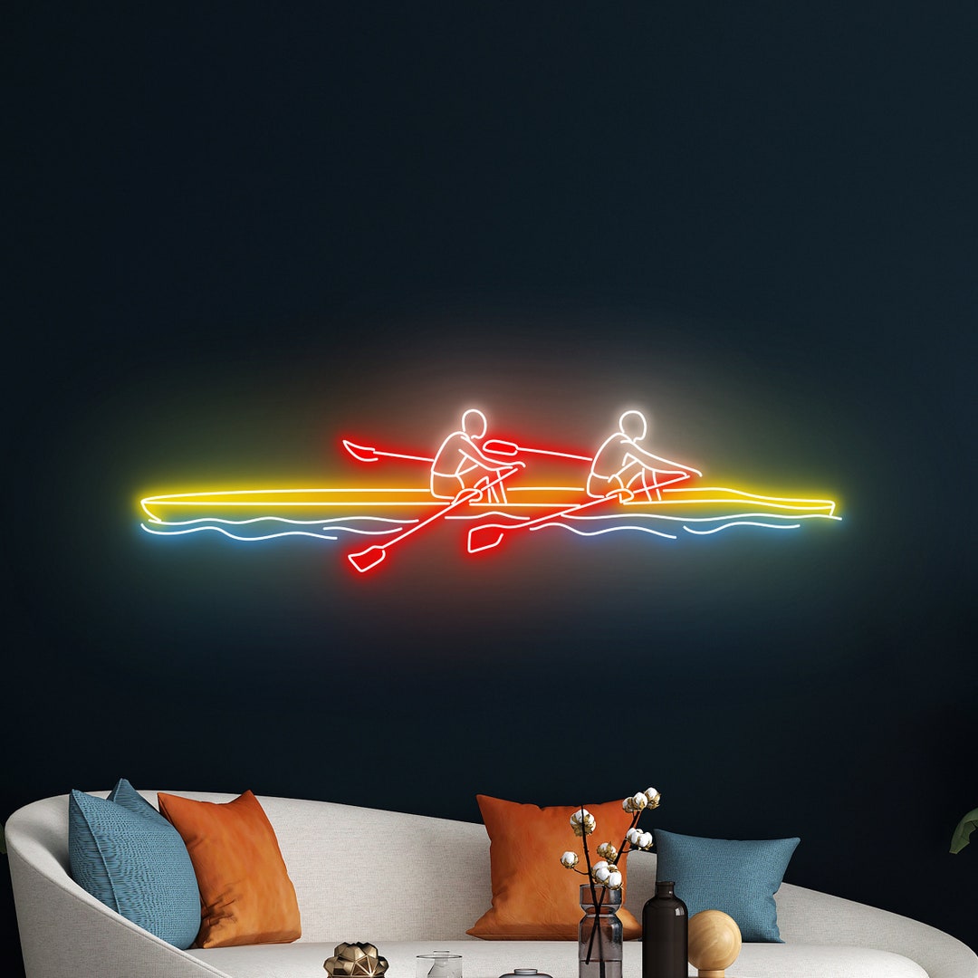 Rowing Boat Neon Sign, Rowing Boat Led Sign, Rowing Boat Man Neon Sign ...
