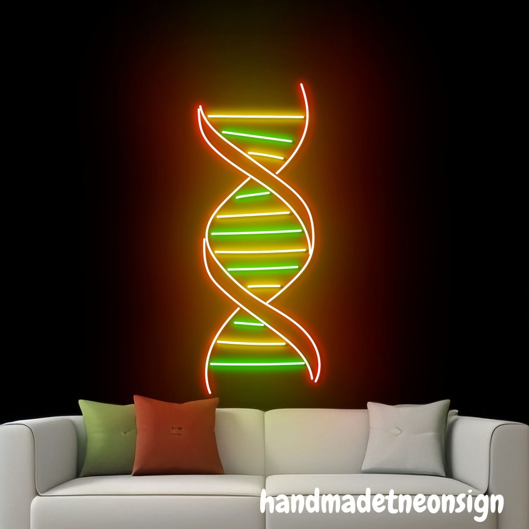 DNA Neon Sign, DNA Double Helix Led Sign, DNA Neon Light, Biology ...