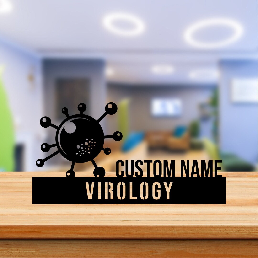 Custom Virology Desk Name Plate, Virology Metal Nameplate for Desk ...