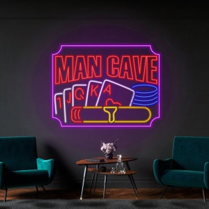 Custom Man Cave Neon Sign, Garage Decor, Personalised Gifts, Man Cave ...