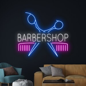 Barber Shop Led Sign, Barber Shop Neon Sign, Barber Led Light, Hair ...