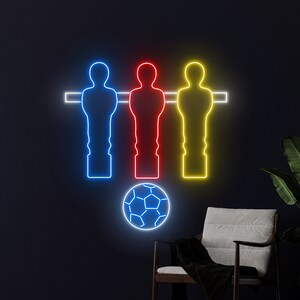 Table Football Neon Sign, Soccer Neon Light, Football Player LED Sign ...