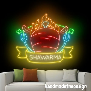 Shawarma Neon Sign, Shawarma Led Sign, Middle Eastern Food Led Light ...