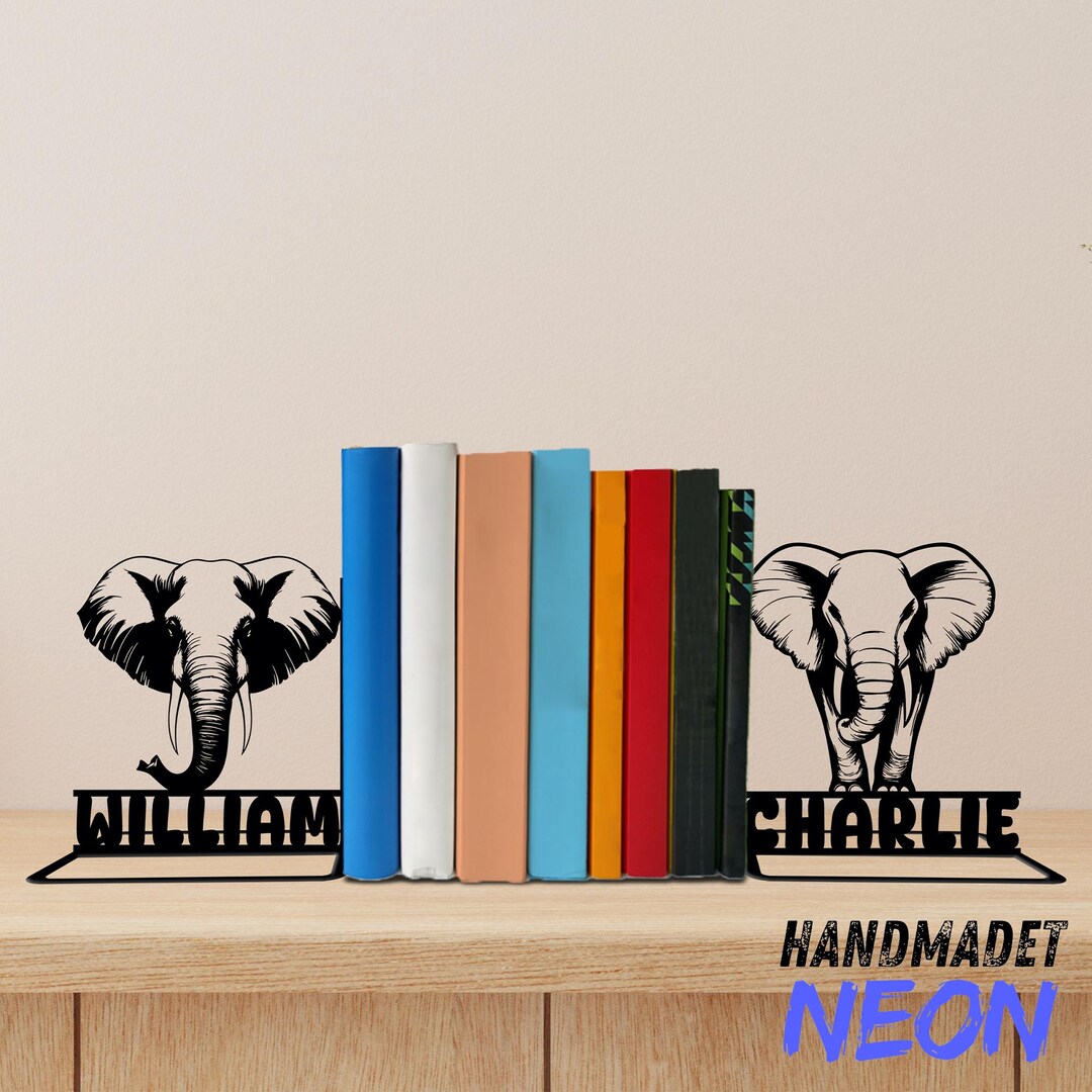 Custom Elephant Bookends, Elephant Book Ends, Elephant Bookshelf Home ...
