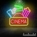 Cinema Neon Sign, Cinema Led Sign, Popcorn Neon Light, Cinema Theater ...