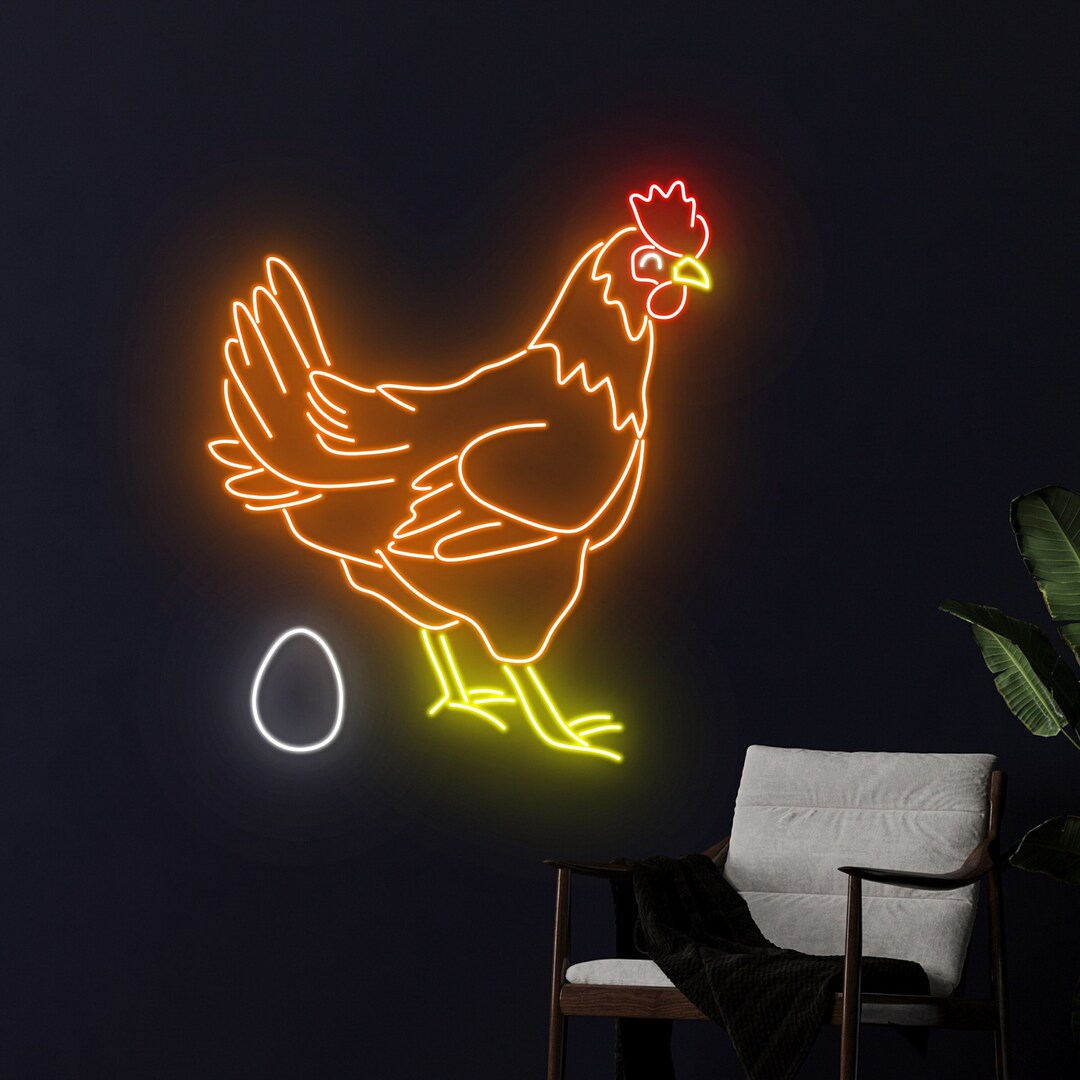 Chicken Laying Egg Neon Light, Chicken Egg Led Light, Hen Led Sign ...