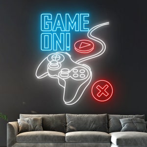 Arcade Game on Machine Neon Sign, Game Machine Led Sign, Arcade Led ...