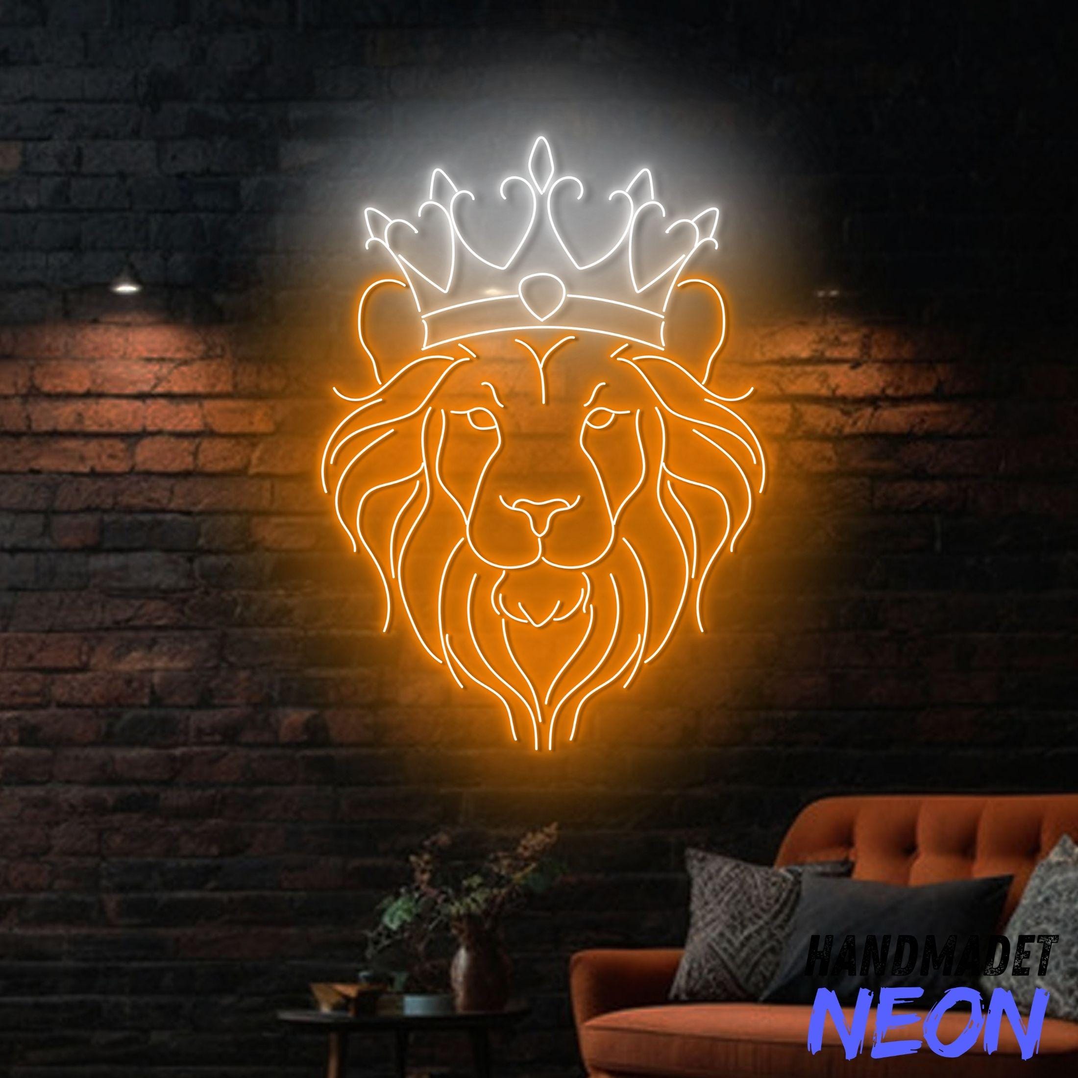 Lion Neon Sign - Custom Lion LED Wall Light for Home Decor, Bar, Man ...