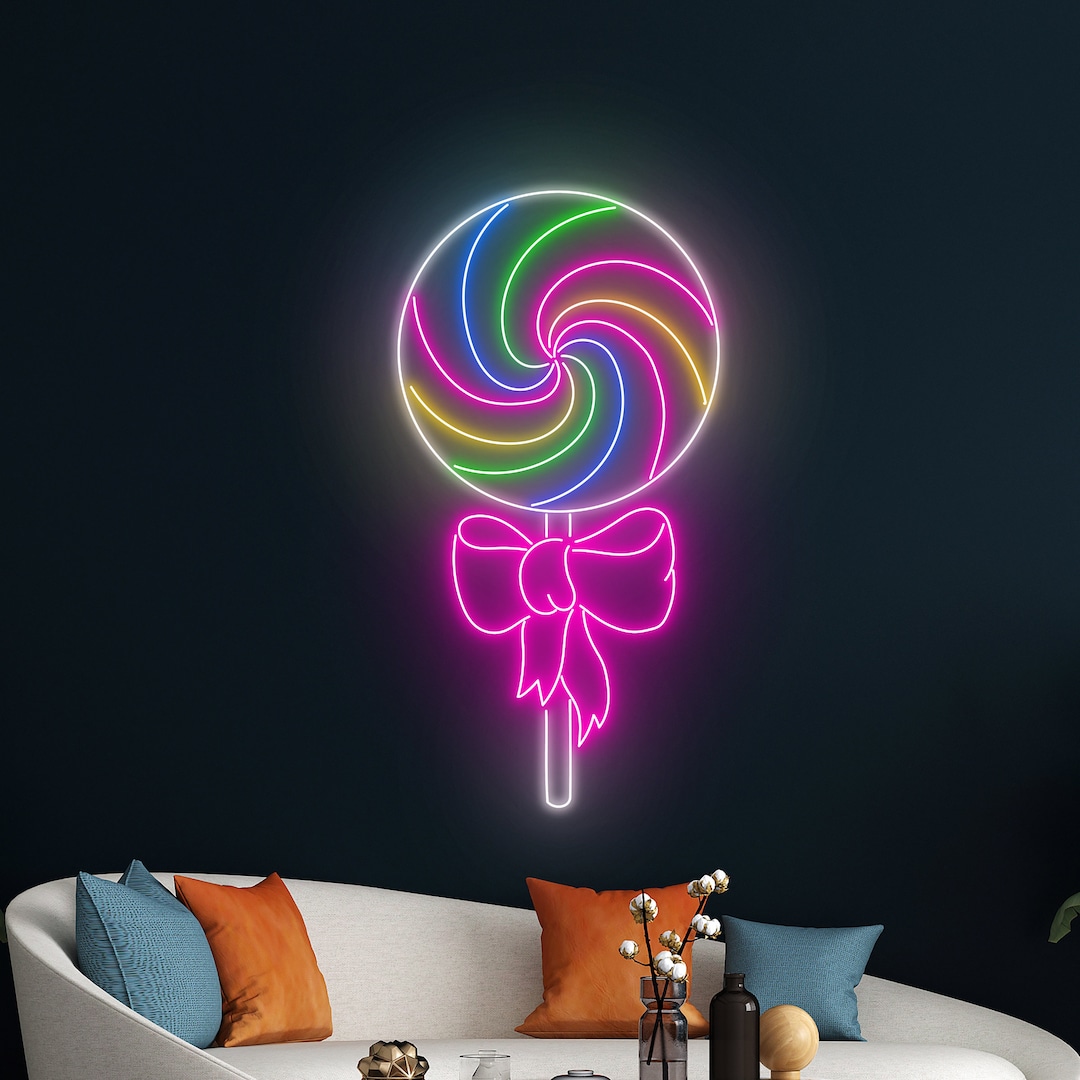 Lollipop Neon Sign, Lollipop Led Sign, Lollipop Candy Neon Light, Candy ...