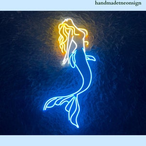 Mermaid Neon Sign, Mermaid Girl Led Sign, Mermaid Lady Neon Light ...