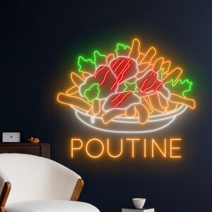 Poutine Canada Neon Sign, Poutine Led Sign, Poutine Led Light, Poutine ...