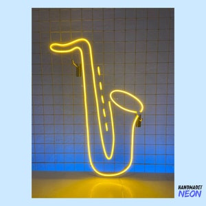 Saxophone Led Sign, Saxophone Neon Sign, Wall Decor, Instrument Neon ...