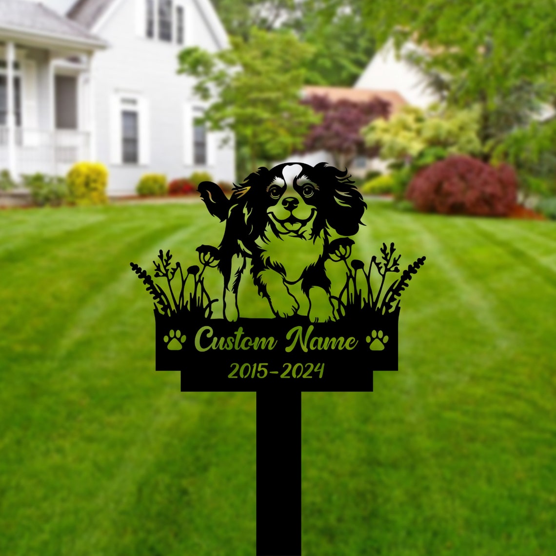 Custom Cavalier King Charles Spaniel Memorial Stake, Dog Stake Metal ...