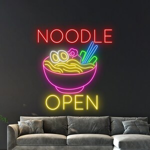Noodle Open Neon Sign, Japanese Ramen Led Sign, Ramen Noodle Bowl Led ...