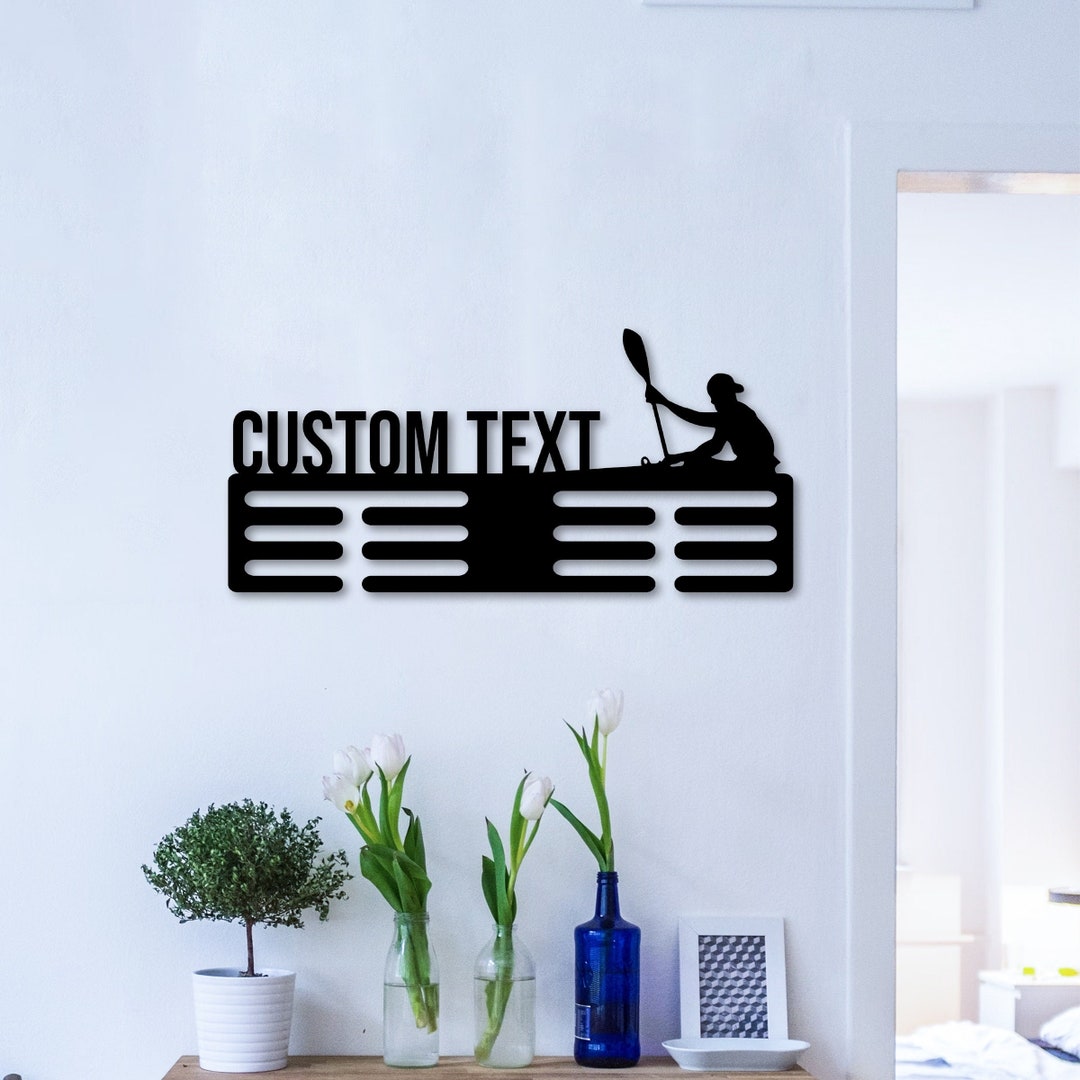 Custom Rowing Medal Hanger Metal Wall Art LED Light, Rowing Metal Sign ...