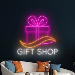 Gifts Shop Neon Sign, Gift Shop Open Logo Led Light, Gift Shop Neon ...