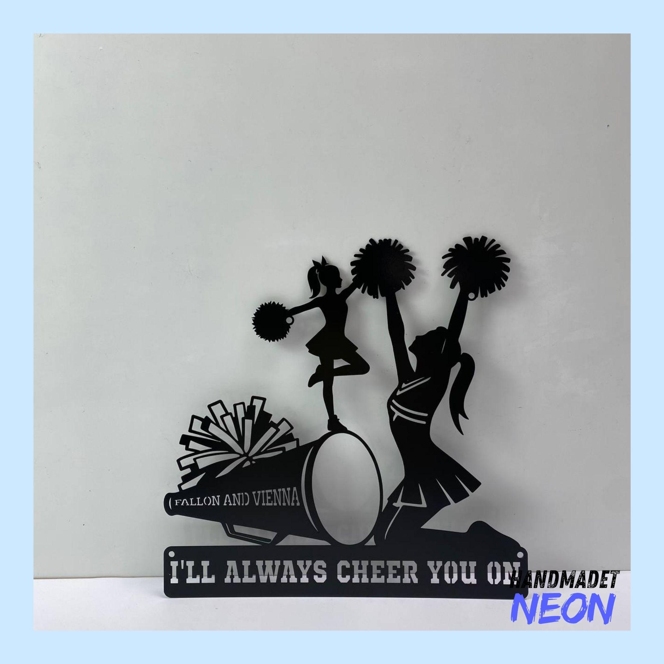 Personalized Mom Daughter Cheerleading Metal Wall Sign, Cheerleader ...