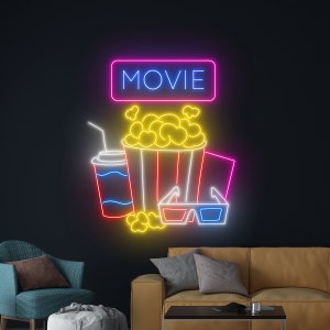 Movie Time Neon Light, Cinema Neon Sign, Movie Theater Led Light ...