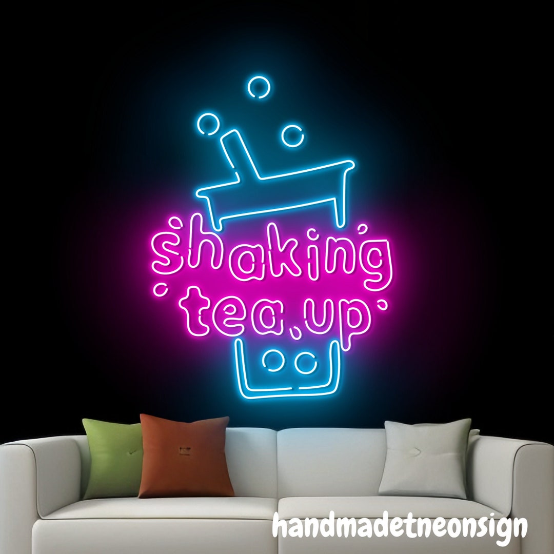 Shaking Tea Neon Wall Sign, Boba Tea Led Wall Sign, Milk Tea LED Neon ...