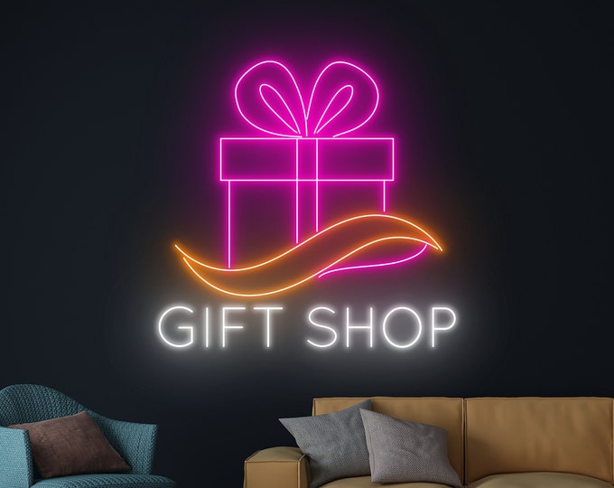 Gifts Shop Neon Sign, Gift Shop Open Logo Led Light, Gift Shop Neon ...