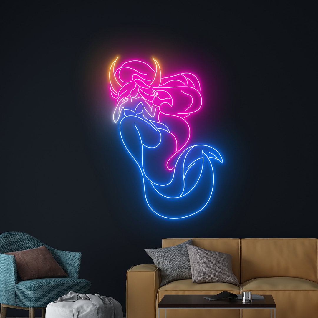 Mermaid Neon Sign, Mermaid Girl Led Sign, Mermaid Lady Neon Light ...