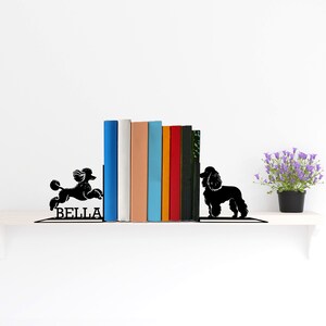 Custom Poodle Metal Bookends Poodle Dog Name Bookend, Poodle Dog Table ...