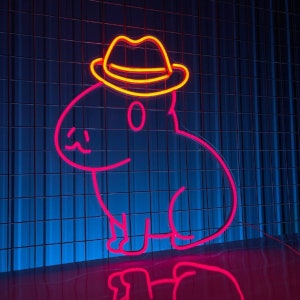 Cowboy Capybara Neon Sign Capybara Cowboy Led Sign Cowboy - Etsy