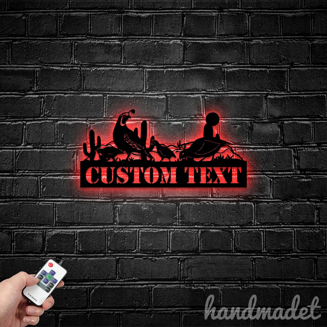 Personalized Quail Family Metal Wall Sign, Quail Metal Wall Light ...