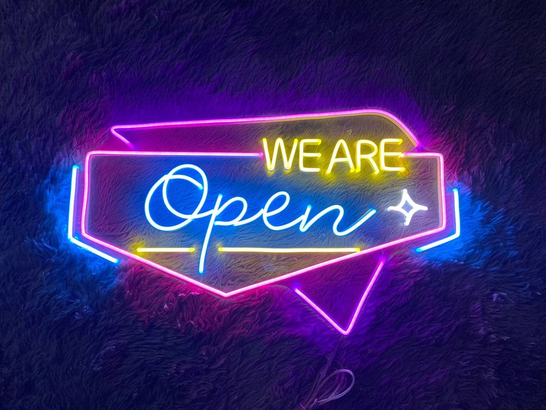 We Are Open Led Sign, Open Led Sign, Wall Decor, Bar Neon Sign, Custom ...