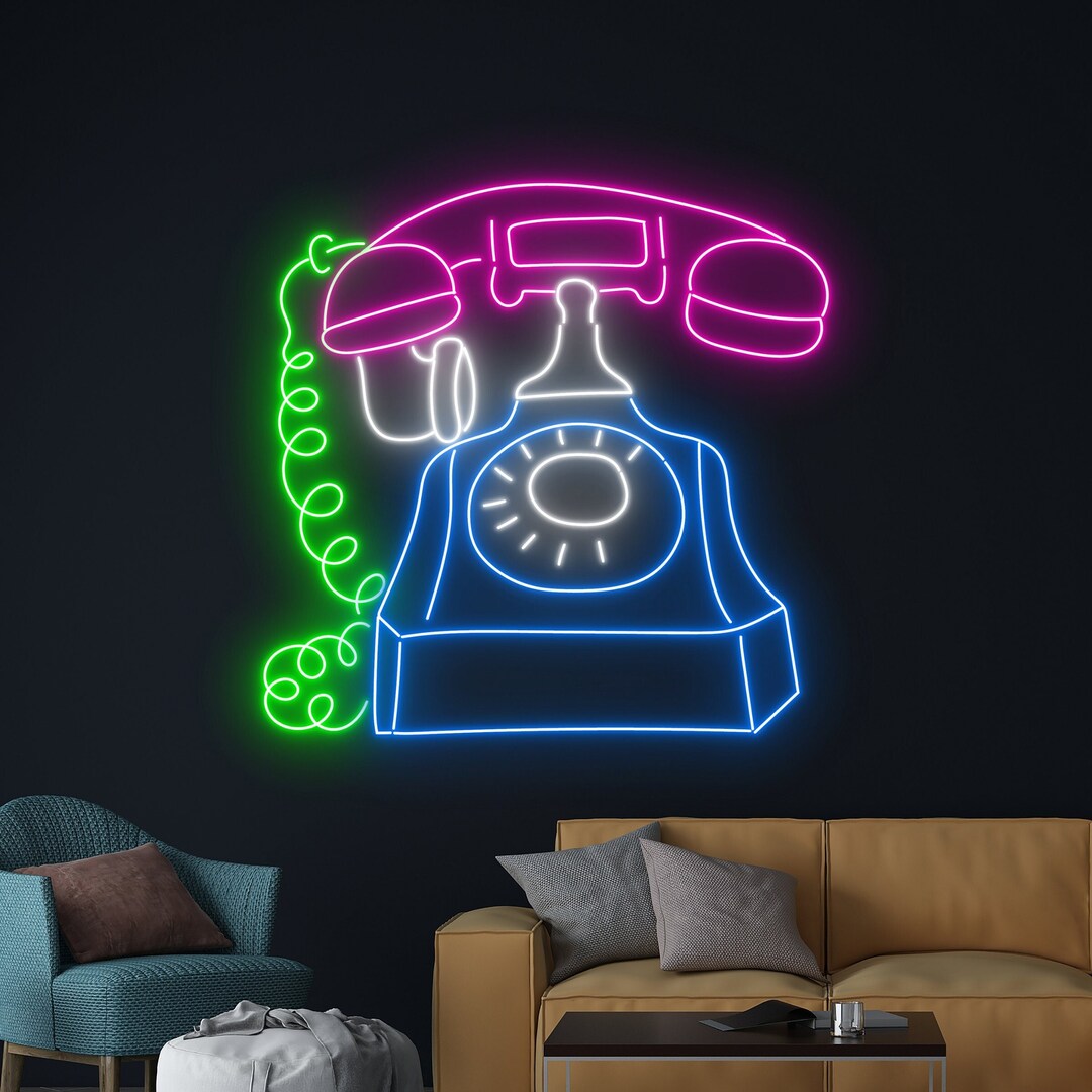 Telephone Led Sign, Telephone Neon Sign, Telephone Led Light, Telephone ...