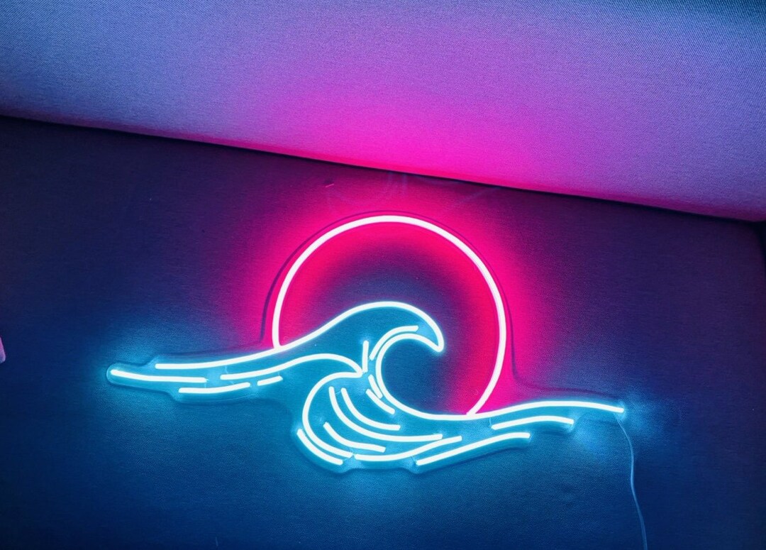Sunwave Led Sign, Sun Wave Led Sign, Wall Decor, Bar Neon Sig, Custom ...