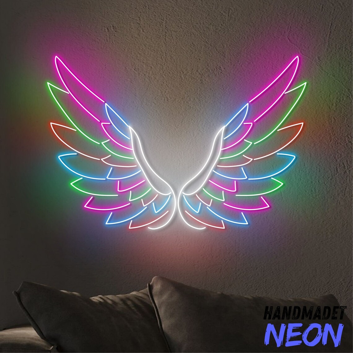 Angle Wings Neon Sign, Wings Led Sign, Colorful Wings Neon Light, Angel ...