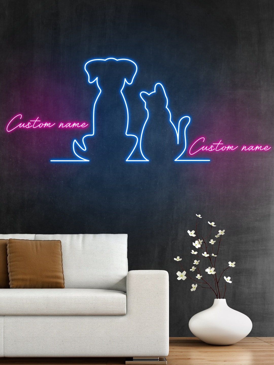 Custom Neon Sign, Dog and Cat Neon Sign Custom, Gift for Pet Lover ...