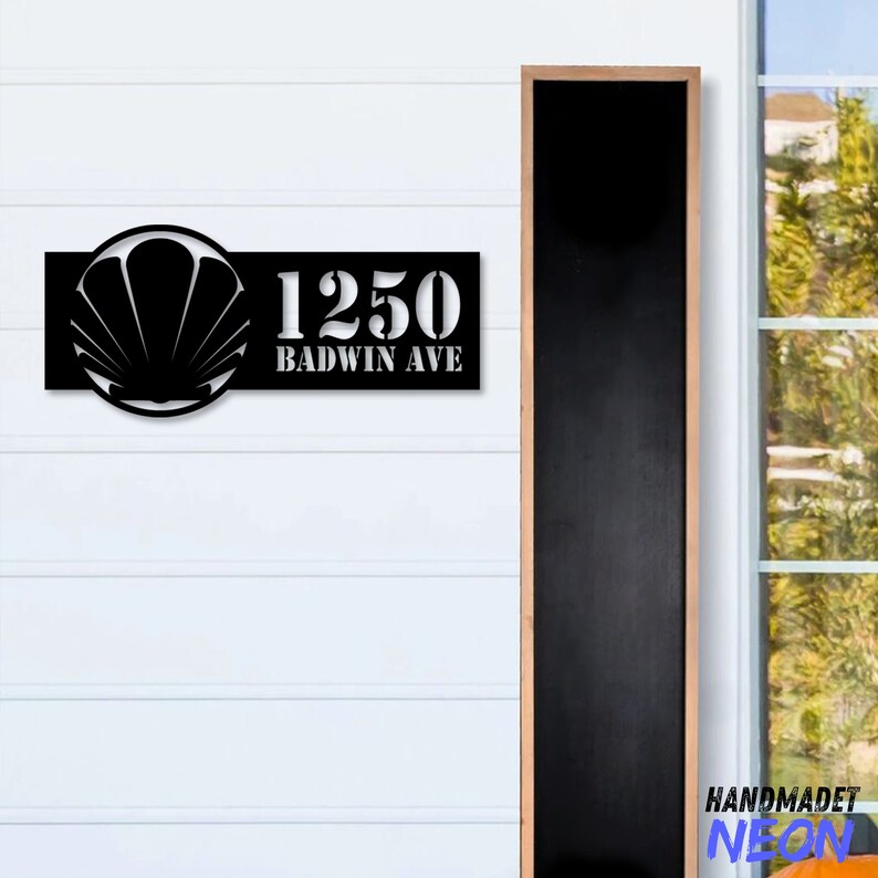 Personalized Seashell House Number, Seashell Home Number Metal Wall ...
