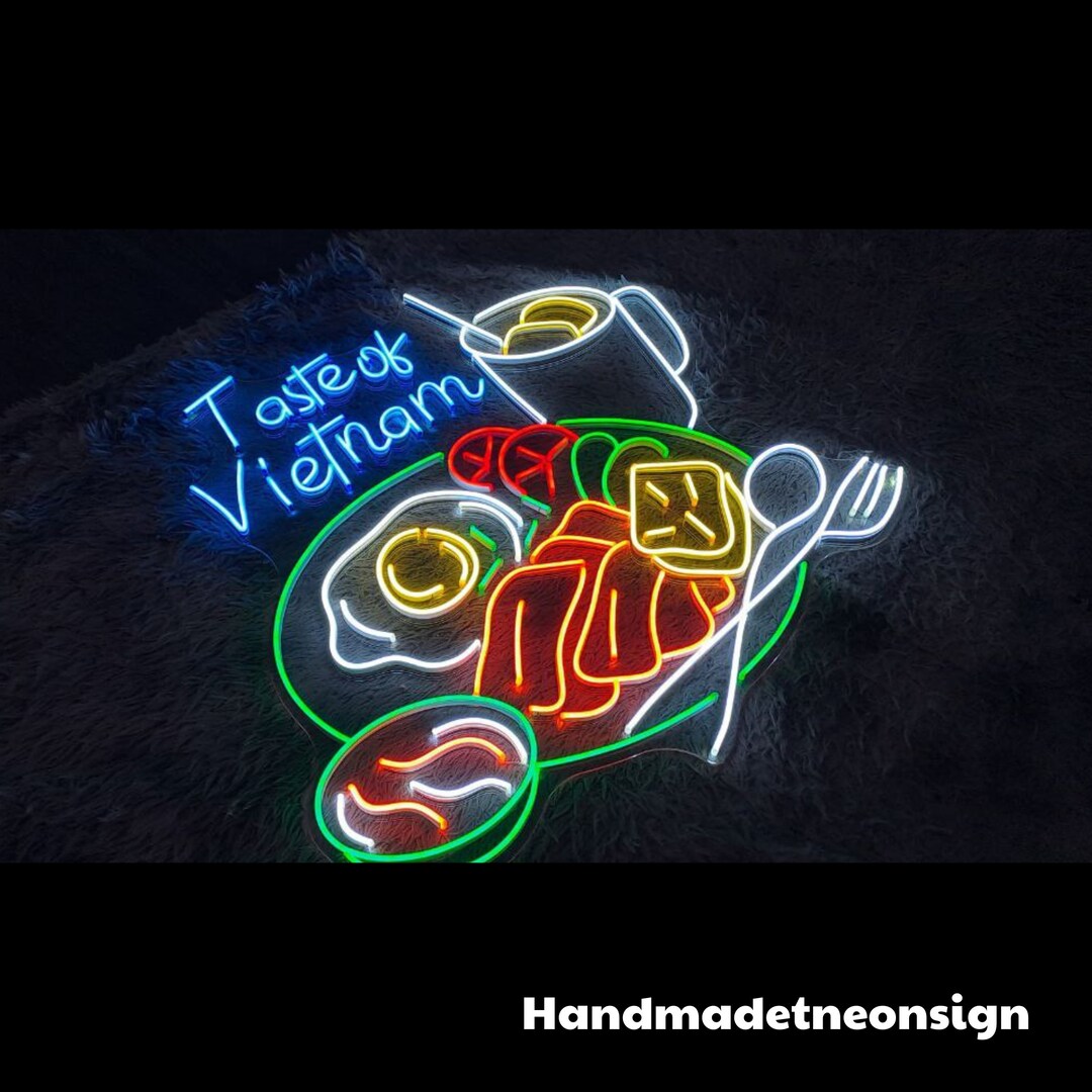 Taste of Vietnam Neon Sign, Vietnamese Food Neon Light, Food Store Led ...