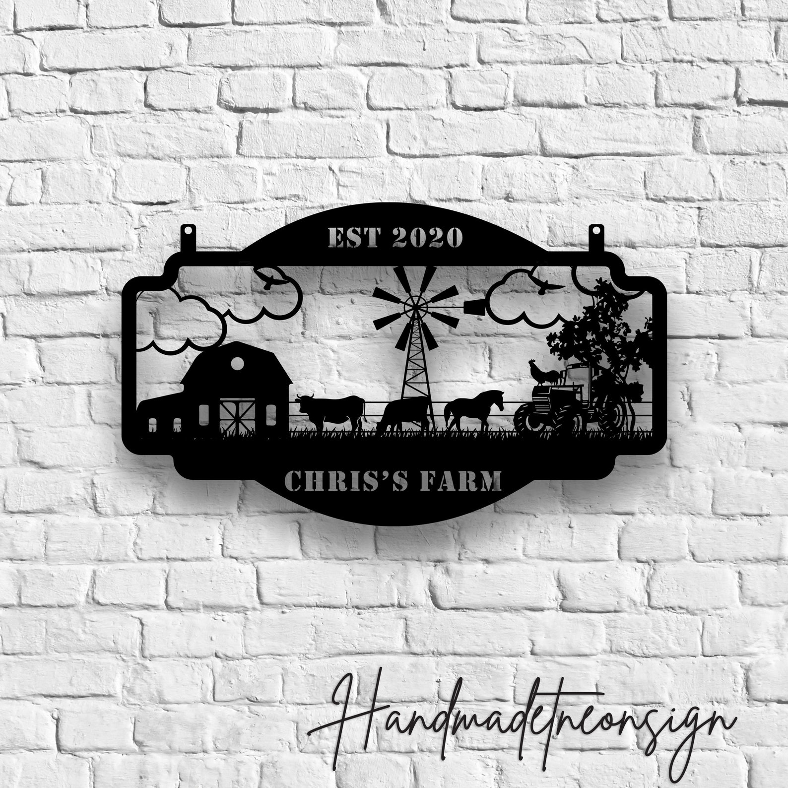 Personalized Outdoor Farm Name Sign Hanging Metal Sign -custom Farm ...